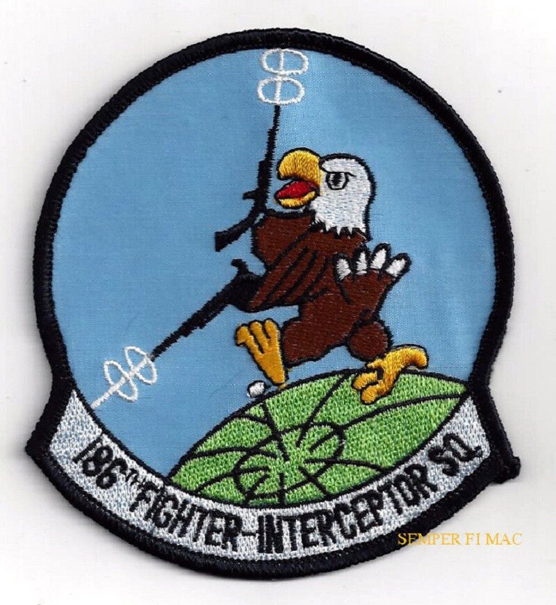186TH FIGHTER INTERCEPTOR SQUADRON HAT PATCH US AIR FORCE AFB PIN UP ...