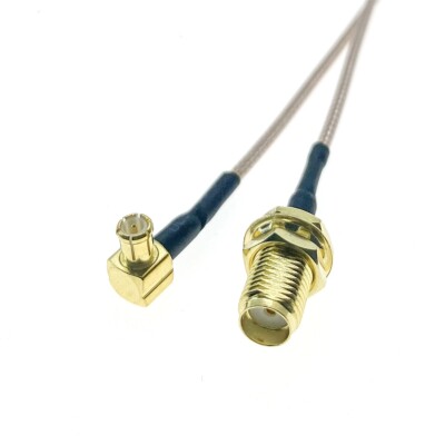 MCX Male Plug Right Angle to SMA jack Female Bulkhead RG178 Coax ...