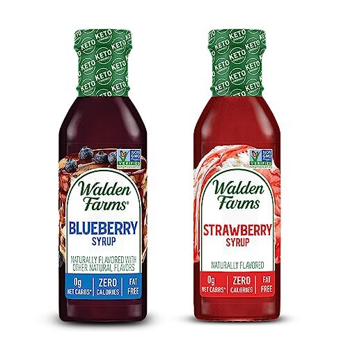 Variety Pack Syrups 12 oz (2 Pack) - Strawberry and Blueberry Syrup ...