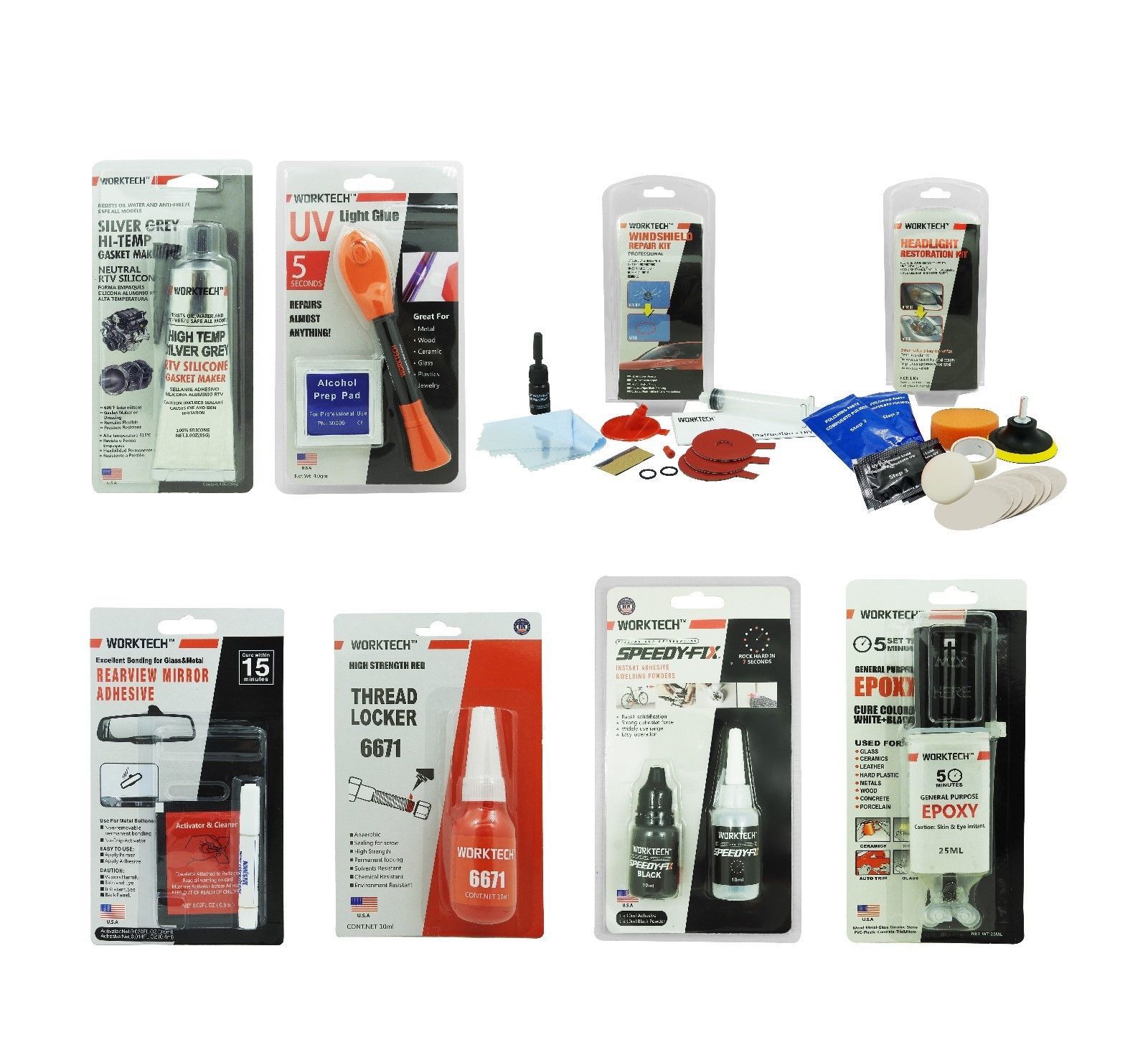 WorkTech Premium Fabric Repair Bonding Powder Water-Resistant DIY Iron ...