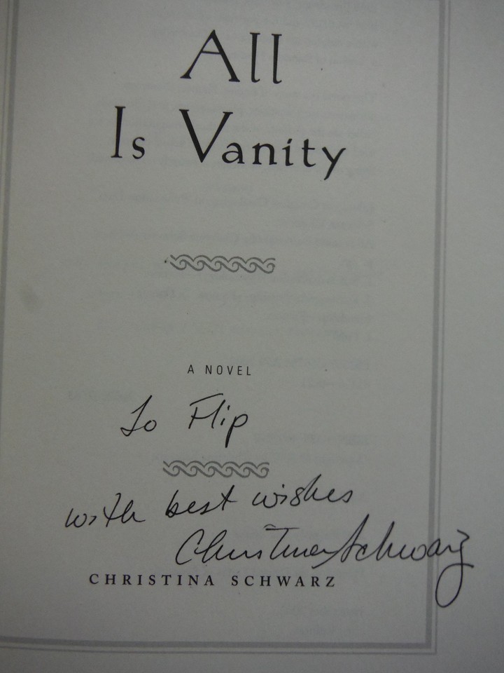 All Is Vanity: A Novel; Inscribed 9780385499729 | eBay