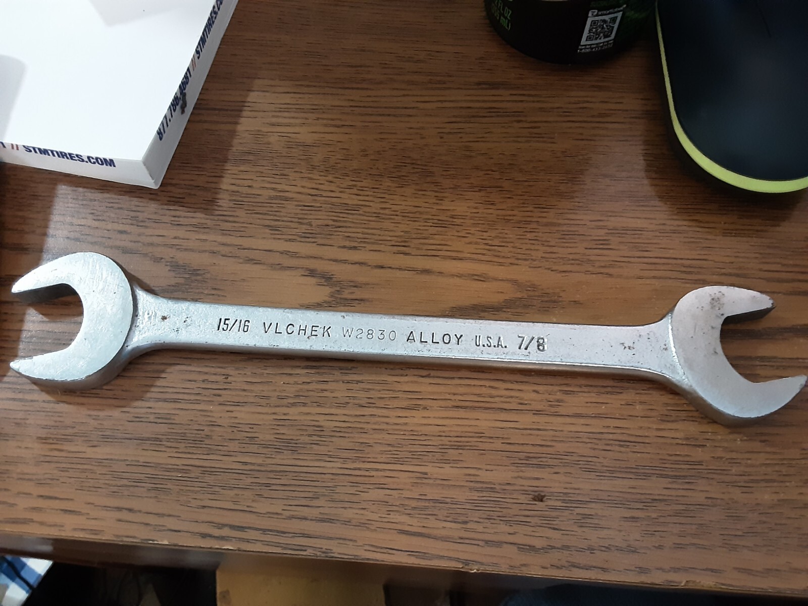 VLCHEK USA Open-End Wrench 15/16" x 7/8" SAE W2830 Alloy Open-Ring ...