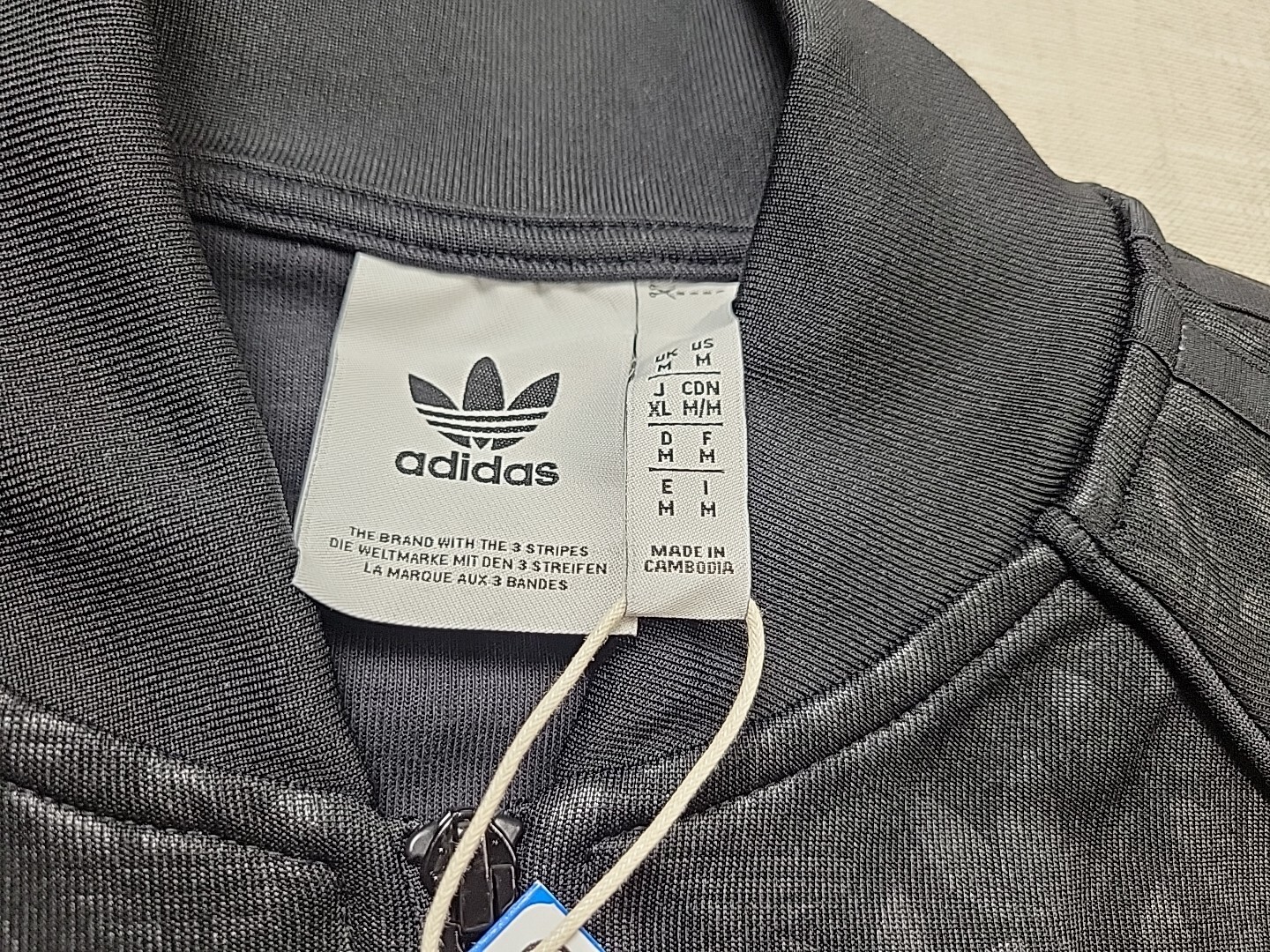 Adidas Superstar Track Jacket Medium Mens Black Monogram Logo Trefoil ...