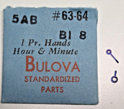 NOS Genuine Bulova 5AB BI 8 Set of Hands Watch #63/64 - Blue - Index | eBay