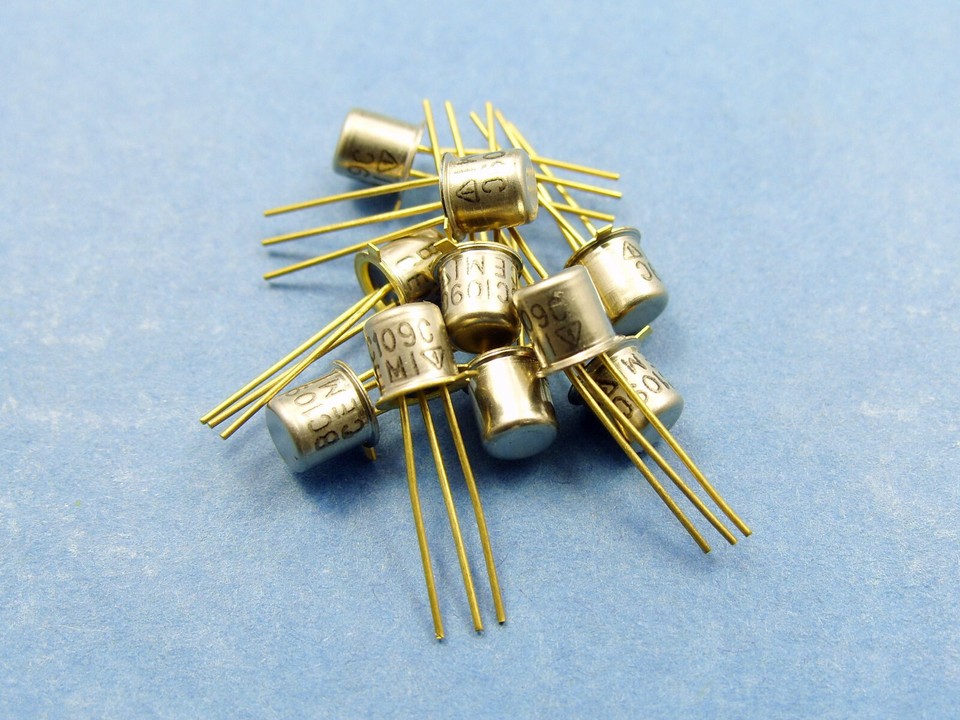 10x BC109C NPN Low Noise Small Signal Transistor TO-18 Metal CAN Gold ...