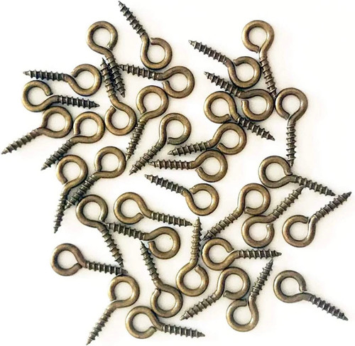 Small Screw Eyes Pin Hook Eyelets Screw Threaded Key Chain Hooks 12 X ...