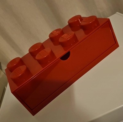 LEGO Brick 8 Stud 4x2 Storage Box Container Red With Drawer | eBay UK