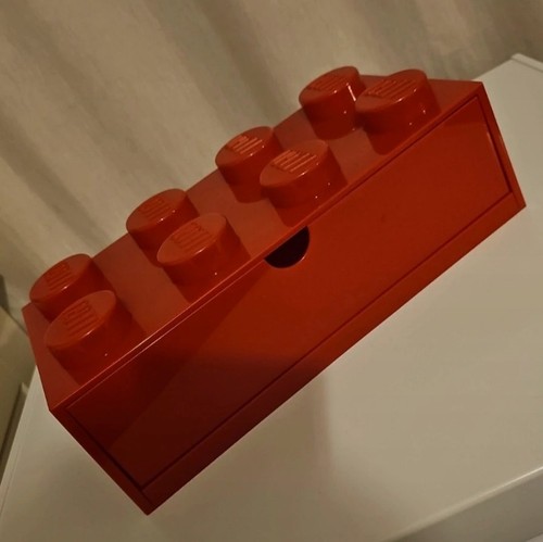 LEGO Brick 8 Stud 4x2 Storage Box Container Red With Drawer | eBay UK