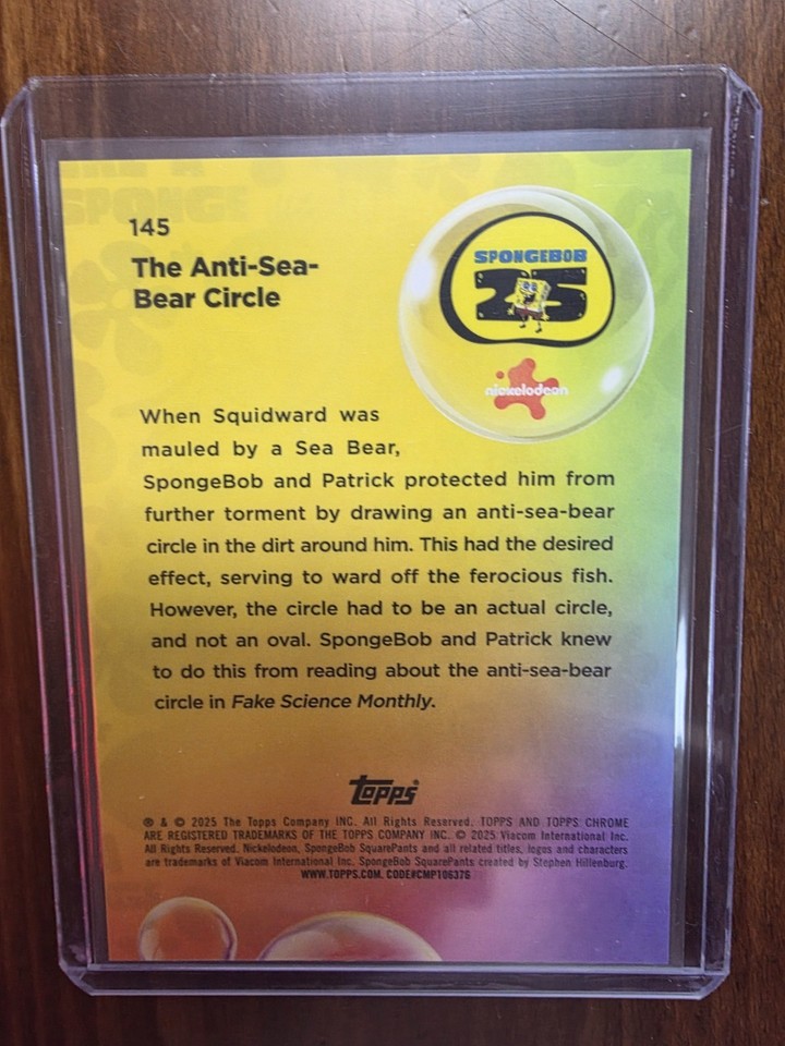 2025 Topps Chrome SpongeBob The Anti-Sea-Bear Circle Orange Refractor ...