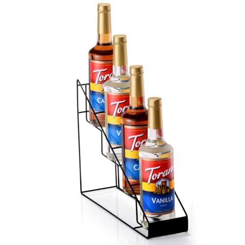 Coffee Syrup Rack for Coffee Bar Accessories Fits with Torani and Monin ...