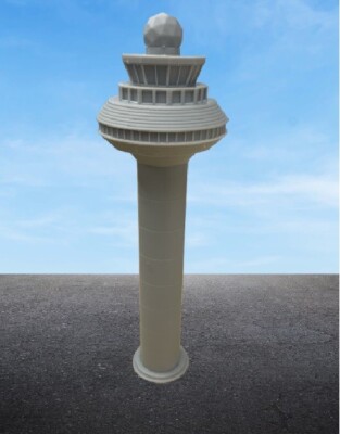 Large Airport Control Tower 125 ft Modern HO N Z Scale Building Gray ...