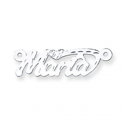 10K White Gold Plated Silver .013 Gauge Polished Diamond-cut Maria ...