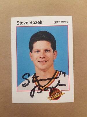 Steve Bozek Autograph Card Signed Hockey Canucks Mohawk | eBay