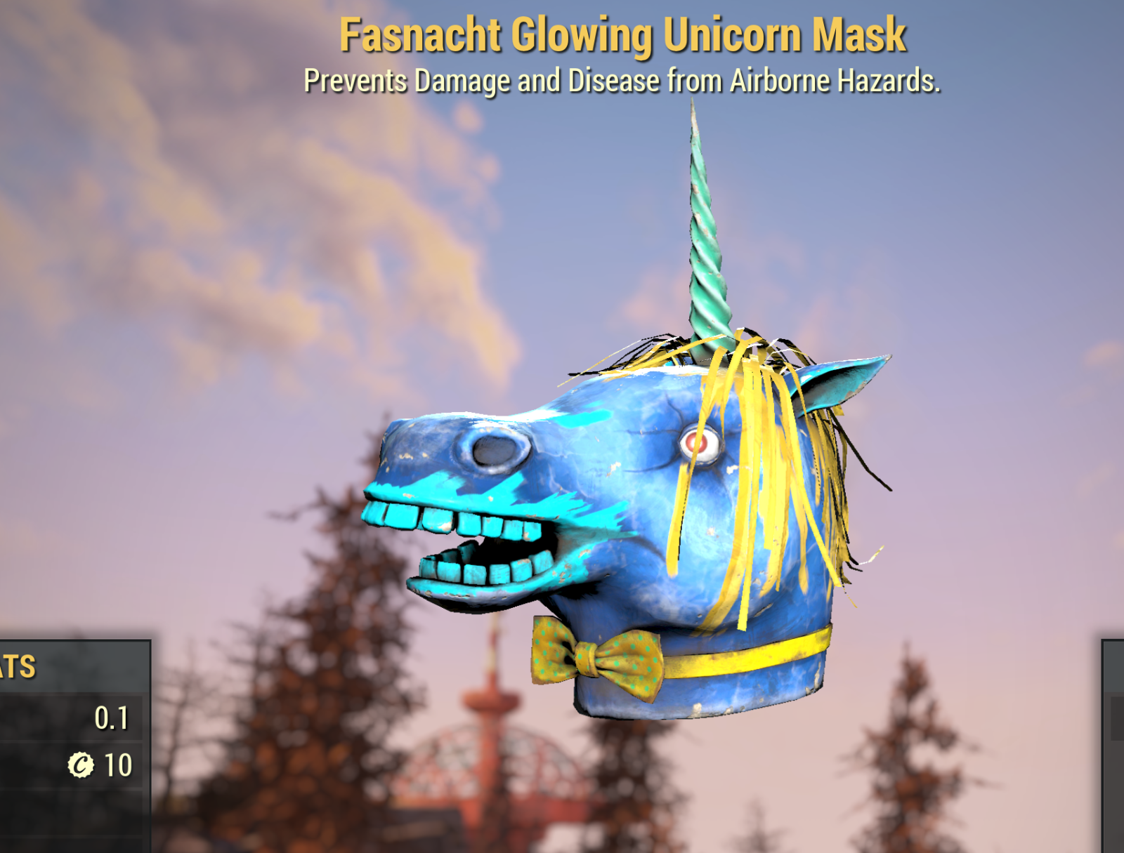 ☢️ Fallout 76 - Glowing Unicorn Mask Fasnacht ☢️ (PC) | eBay