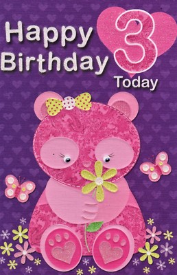 Happy Birthday 3 Today Greeting Card | eBay Australia