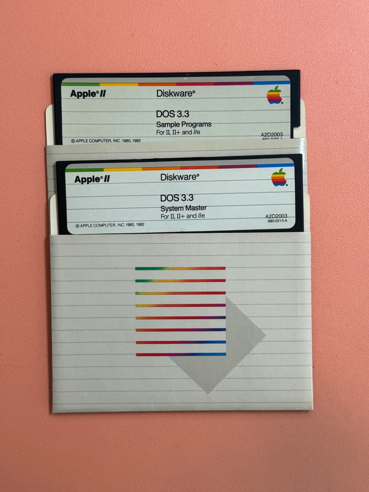 Apple II II+ IIe Software , Diskware DOS 3.3 System Master & Sample ...