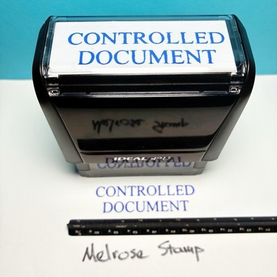 Controlled Document Rubber Stamp Blue Ink Self Inking Ideal 4913 | eBay