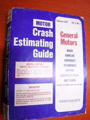 1971-1977 MOTOR CRASH ESTIMATING GUIDE CHEVY OLDS BUICK CADILLAC ...