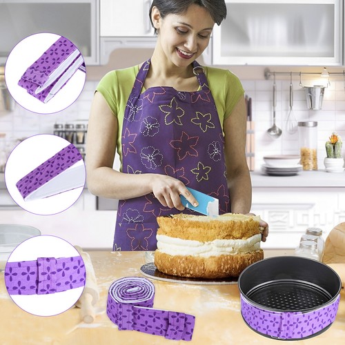 2Pcs Baking Cake Strips Reusable Bake Even Strip Baking Tray Protection ...