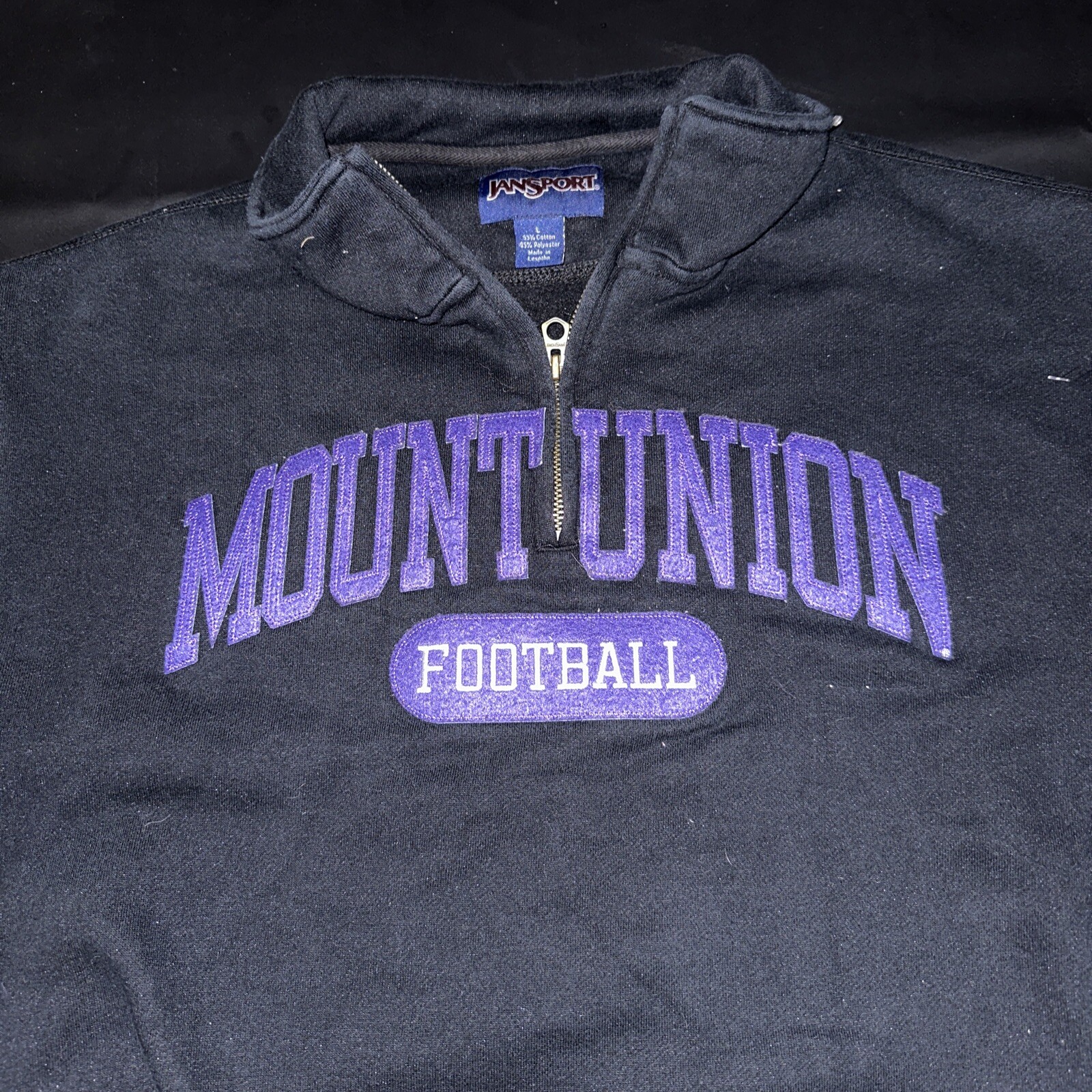 Mount Union College Football Quarter Zip Sweatshirt Adult Sz Lrg ...
