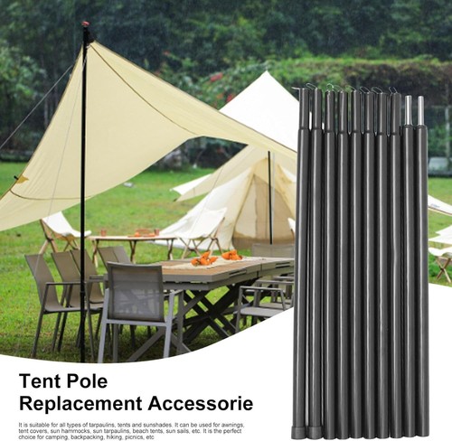 2M Adjustable Height Carbon steel Tent PoleS Camping Tarp Telescoping ...