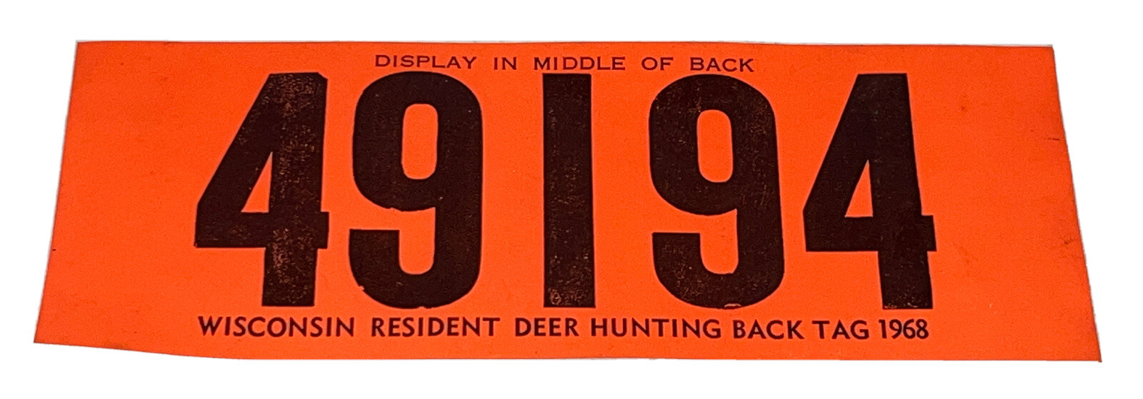Vintage 1968 Wisconsin Resident Deer Hunting Back Tag Archery | eBay