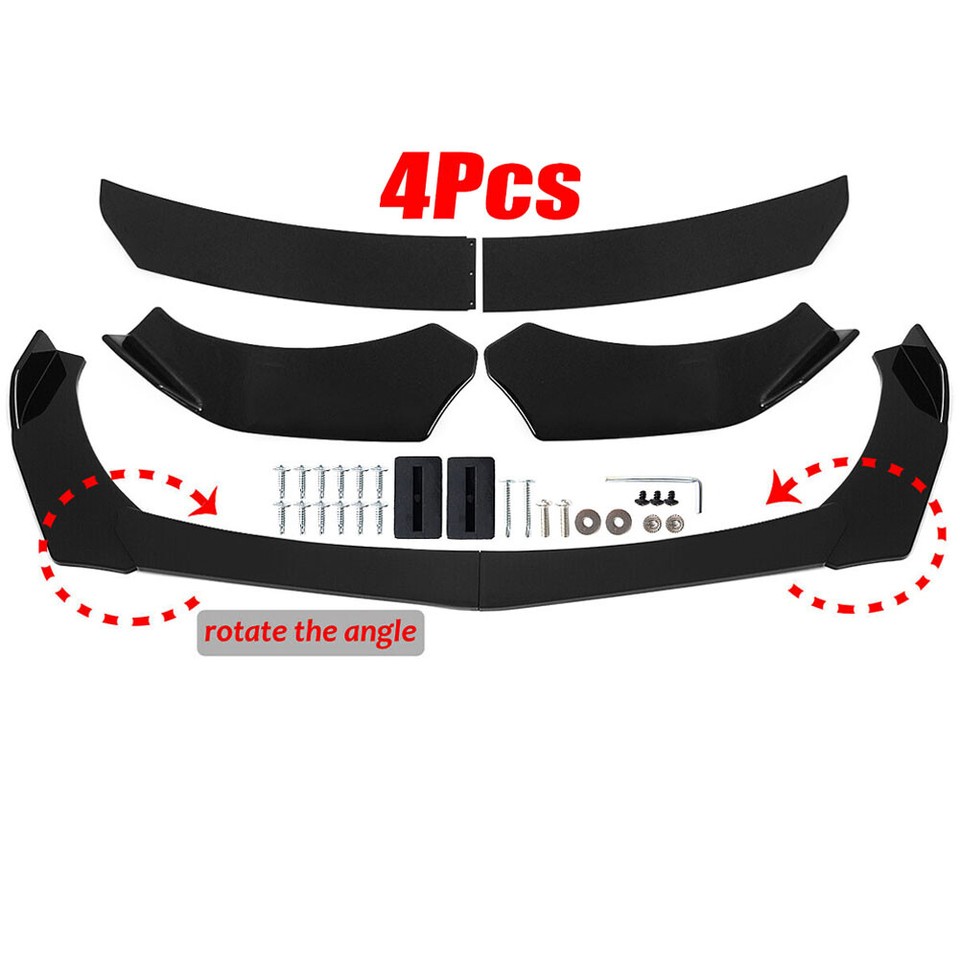 for Universal /Rear Lip Kit / Glossy Black Front Bumper Spoiler Body ...