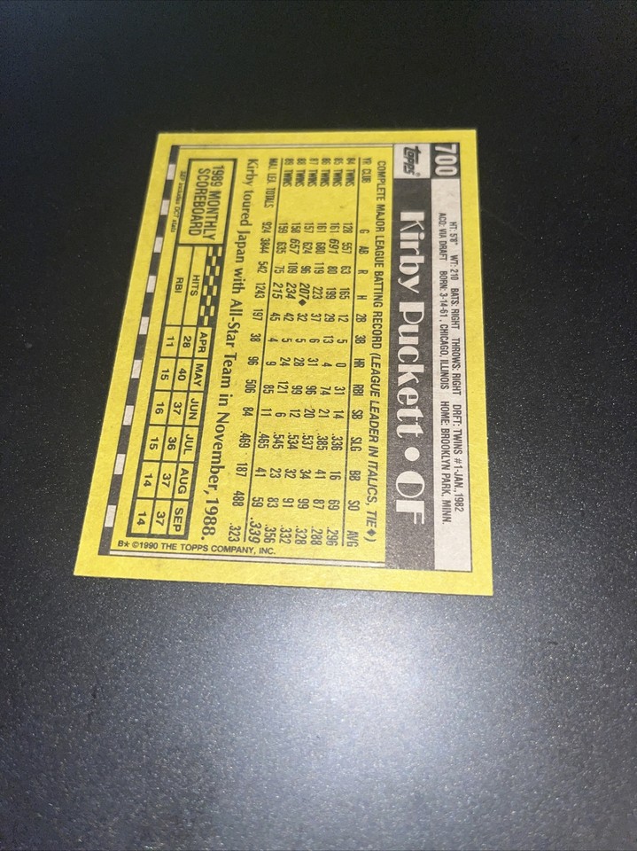 1990 Topps Kirby Puckett #700 - Minnesota Twins - HOF | eBay