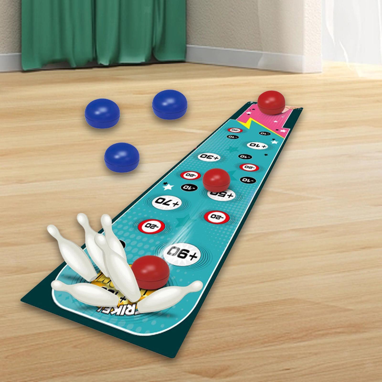 Kids Bowling Set Mini Tabletop Shuffleboard for Adults Travel ...