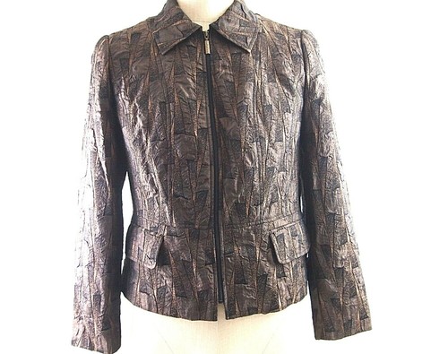 CONRAD C Jacket Womens Bronze Metallic LONG Sleeve Zip Front 8 $169 | eBay