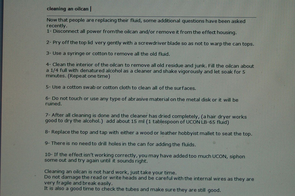 Ucon LB-65 oil for Gibson, Morley, Fender oil can tremolo echo delay ...