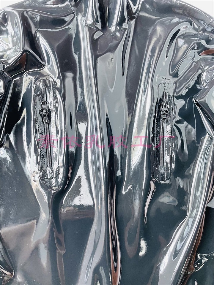 Men latex catsuit chest zip codpiece hidden hole latex gummi unitard 0 ...