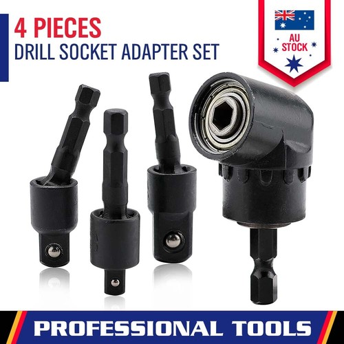 4Pcs Angle Drill Socket Adaptor Power Drilling Adapter Set Hex Shank ...