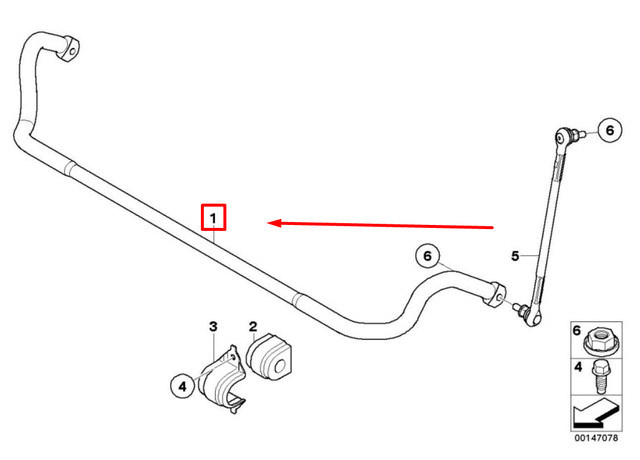 Stabilizer Bar Front Coupe AWD Fits 07-13 BMW 328i 31356793639 OEM for ...