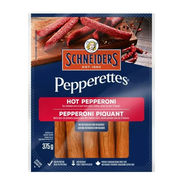 SCHNEIDERS PEPPERETTES DRIED HOT PEPPERONI SNACKS 1x375g FRESH FROM ...