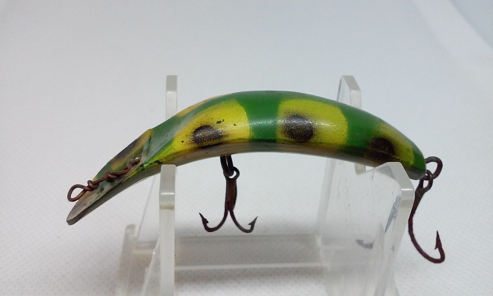Vintage HELIN FLATFISH X5 Green spotted Frog 2 1/2" Divin Crankbait ...