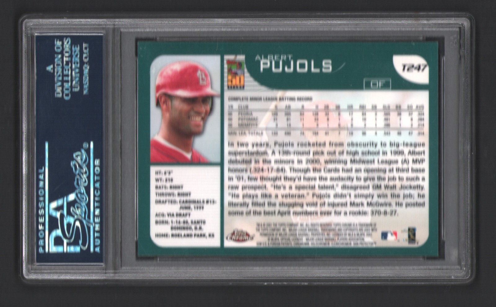 Albert Pujols 2001 Topps Chrome Traded Rookie Card Rc #T247 PSA 9 (Mint ...