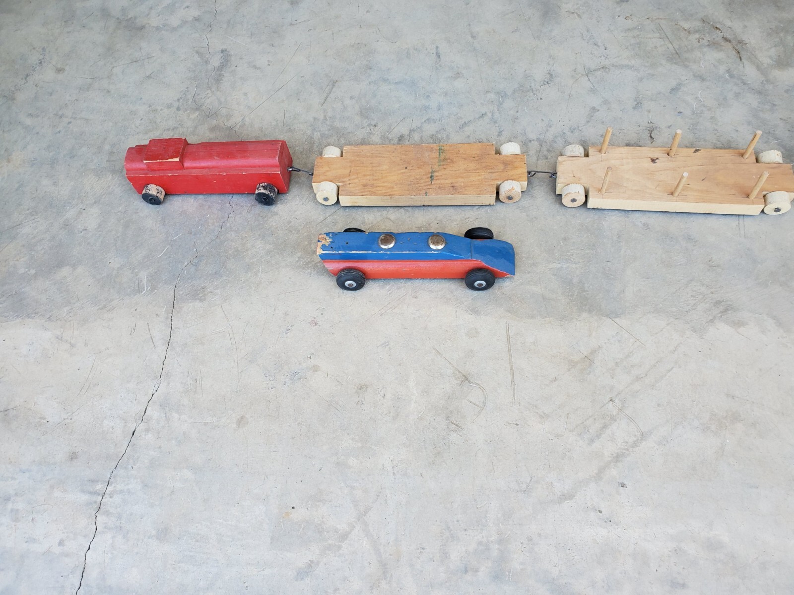 antique wooden toy train set vintage | eBay