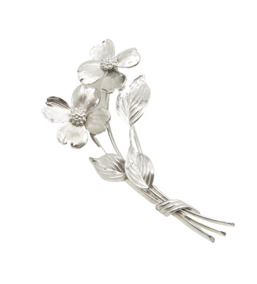 HARRY S. BICK 925 Sterling Silver Vintage Shiny Flowers Brooch Pin ...