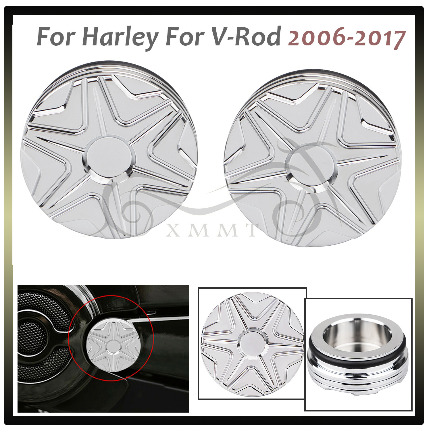 Chrome CNC Cut Swingarm Pivot Cover For Harley V-Rod 06-2017 VRSCF ...