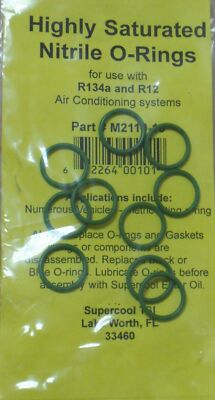 Quantity (10) R134a & R12 Highly Saturated Nitrile O-Rings M2110-10 ...
