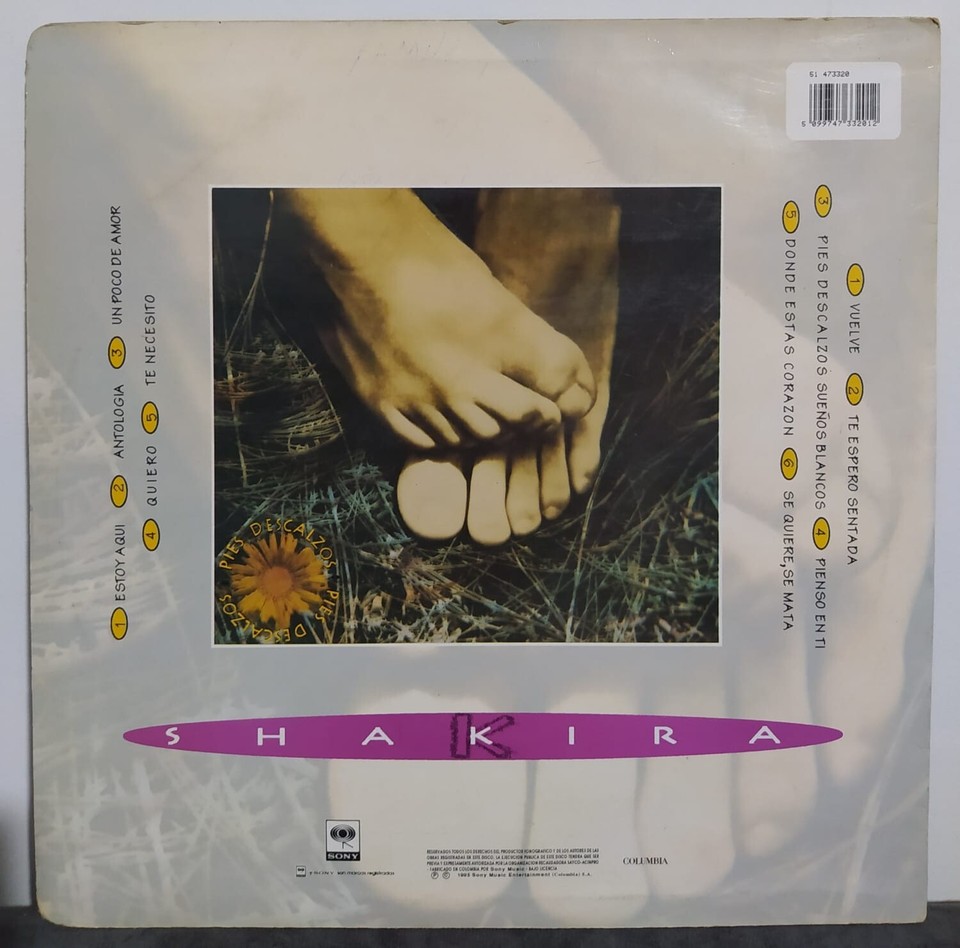 Shakira - Pies Descalzos , Rare LP Columbia Lp 1995 VG + | eBay