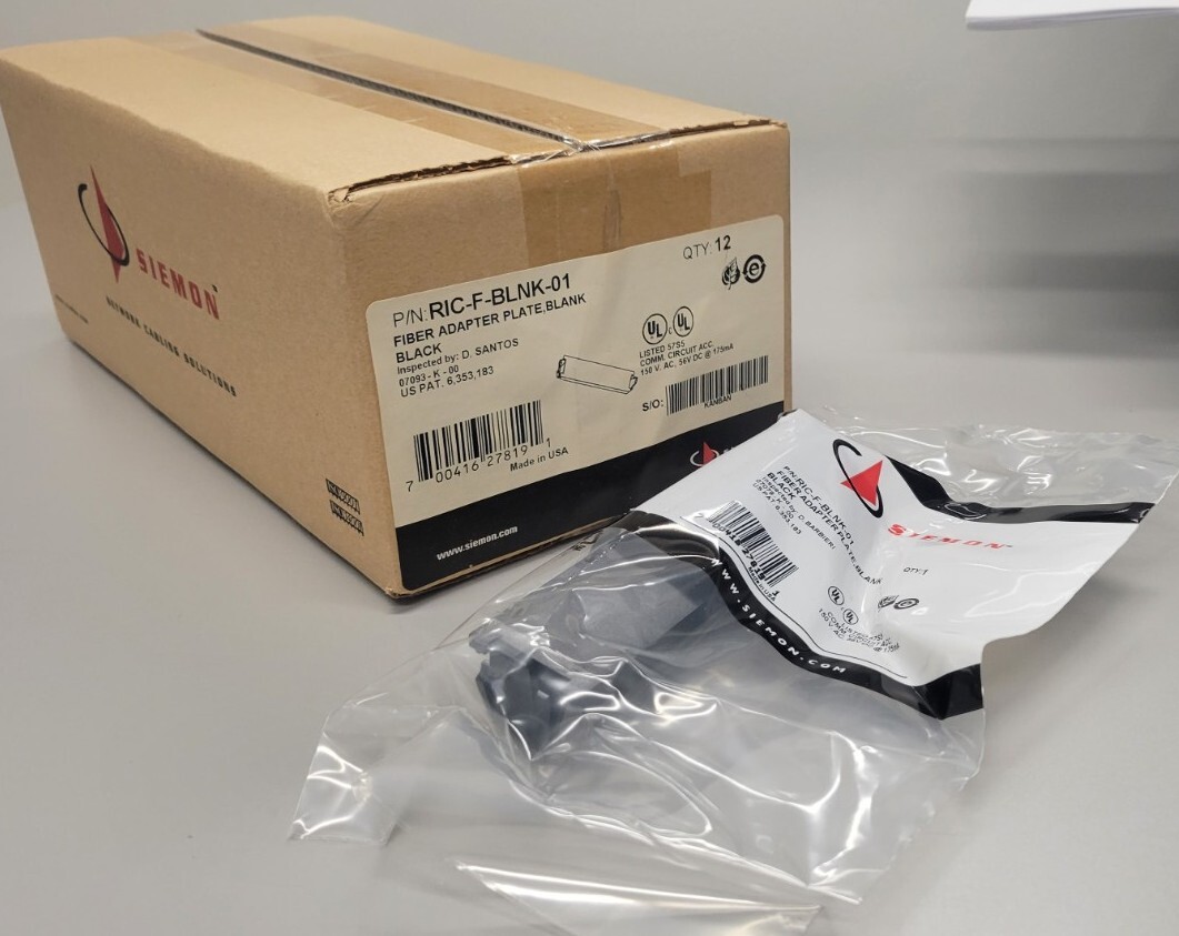 Siemon RIC-F-BLNK-0 New, Unused Blank Adapter Plate, Black, FREE ...