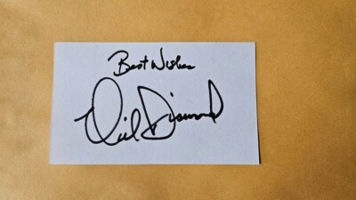 NEIL DIAMOND SIGNED 3x5 INDEX CARD AUTOGRAPH | eBay