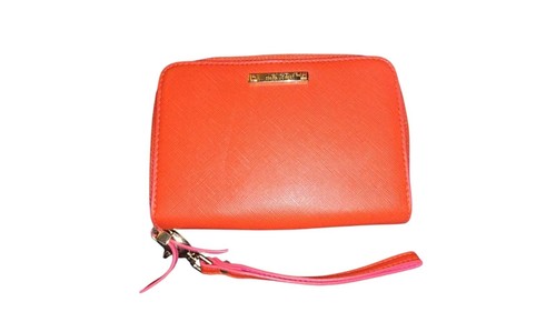 Stella & Dot Chelsea Tech Zip Around Wallet Wristlet Red w/Pink ...