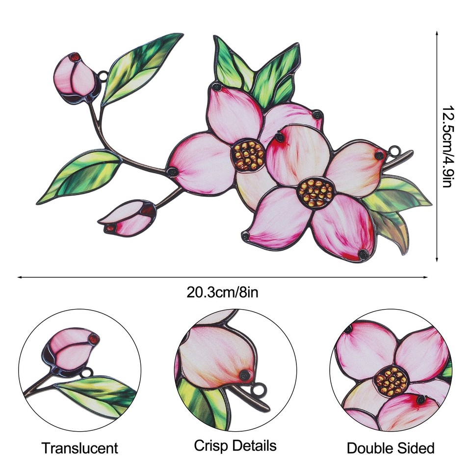 Double-Sided Flower Decor Colorful Metal Pendant Easy To Hang Indoor ...