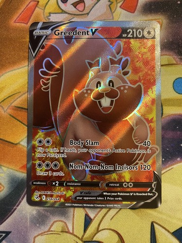 Greedent V 256/264 Fusion Strike Full Art Ultra Rare Pokemon Card | eBay