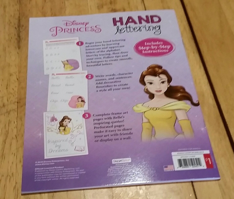 Disney Princess Belle - Hand Lettering - Coloring & Activity Book | eBay