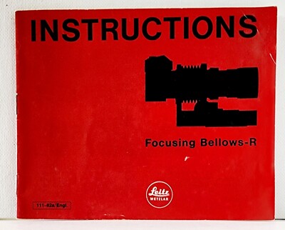 Leitz Leica Original Instruction Book For Focusing Bellows-R In English ...