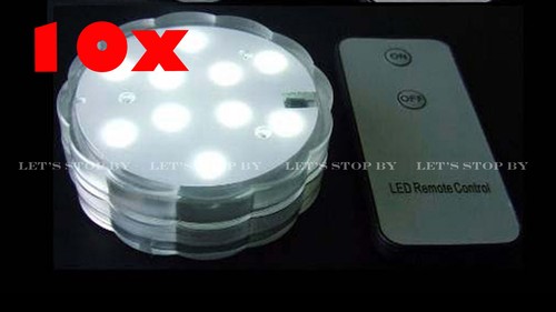 10 (10 LED WHITE SUBMERSIBLE Wedding Light Eiffel Tower Vase Base ...